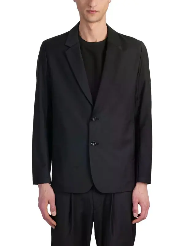 Attachment Single-breasted Blazer - Black