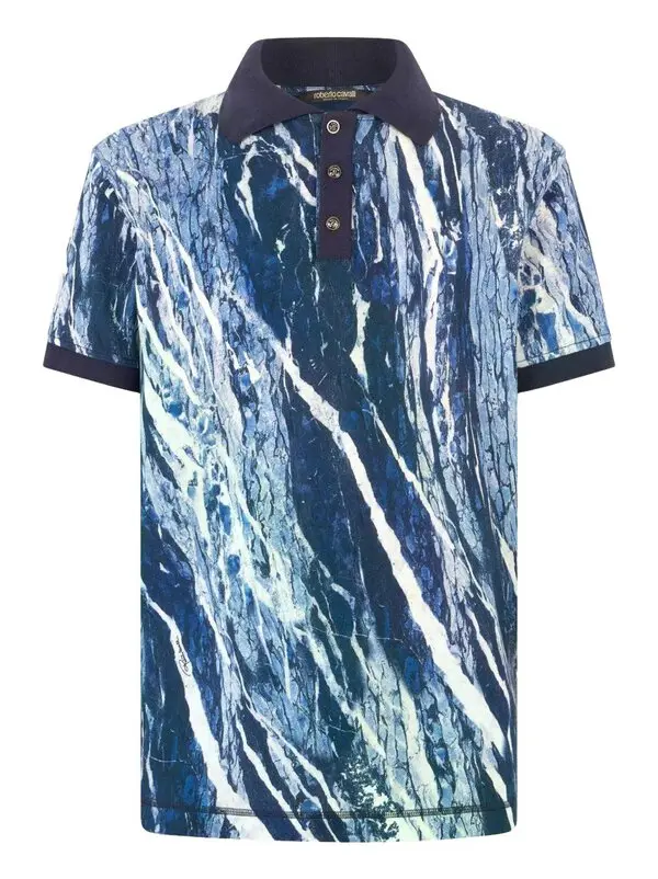 Roberto Cavalli Cotton Polo Shirt - Blue