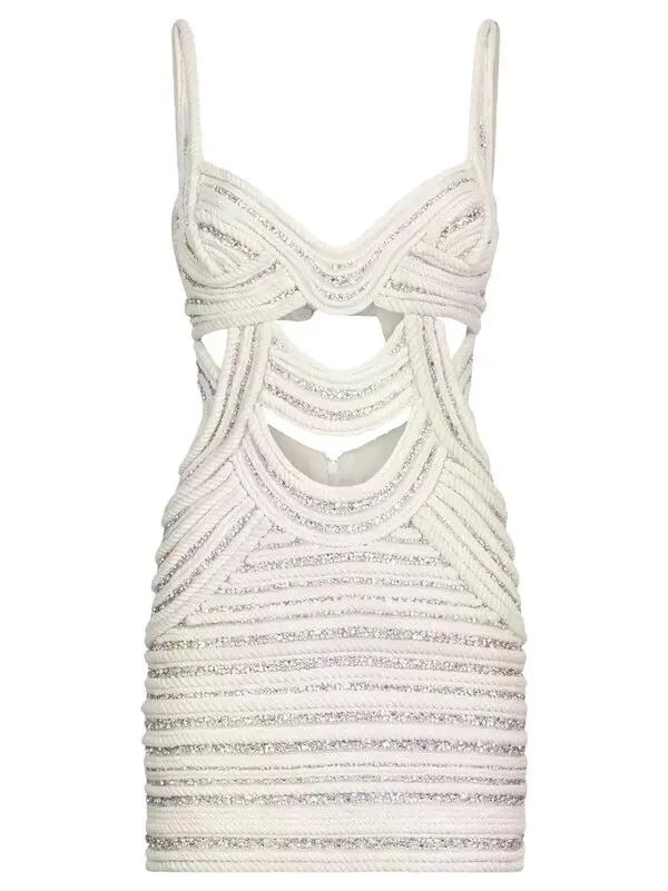 Roberto Cavalli Cut-out Mini Dress - White