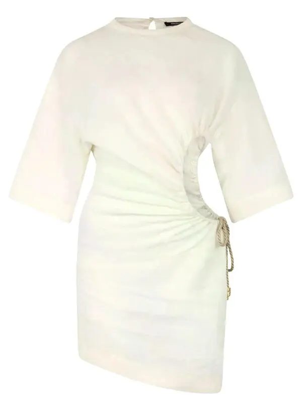 Roberto Cavalli Linen Mini Dress - White