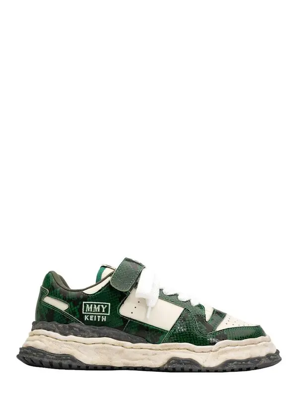 Mihara Yasuhiro Keith Og Sole Leather Low Top Sneakers - Green/white
