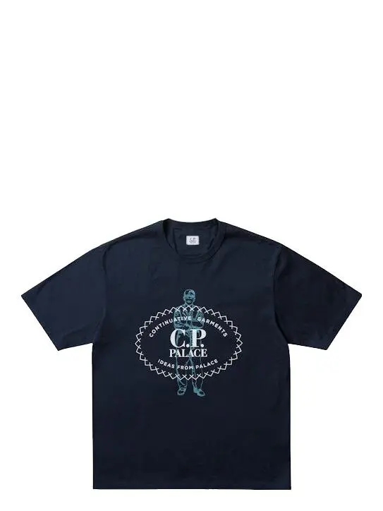 PALACE X C.p. Company Mercerized Jersey 30/2 Twisted T-shirt - Navy Blue