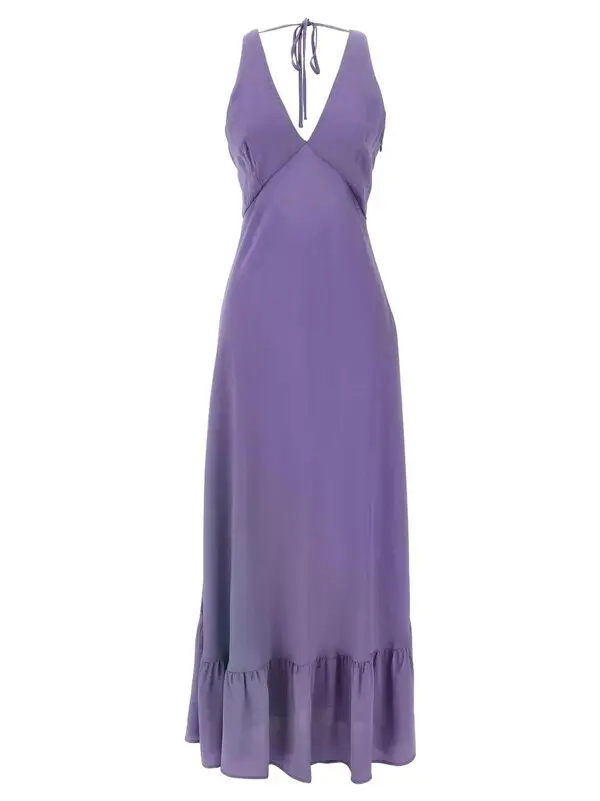 TWINSET Logo-plaque Halterneck Dress - Purple