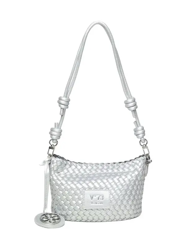 V°73 Kornelia Woven-detail Shoulder Bag - Silver