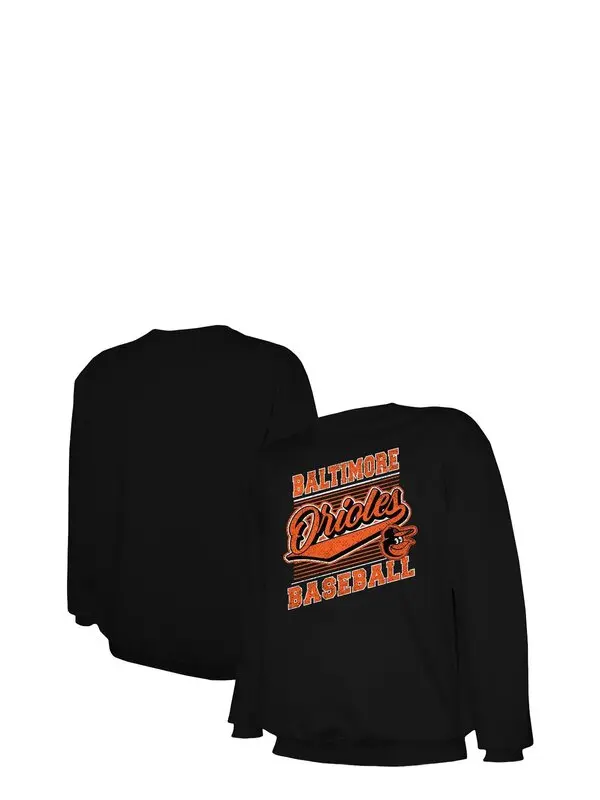 STITCHES Baltimore Orioles Pullover Sweatshirt By - Black