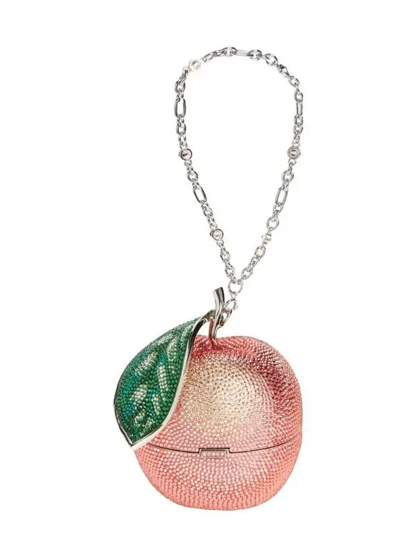 Judith Leiber Peachy Keen Crystal Embellished Clutch - Silver Light Peach Multi
