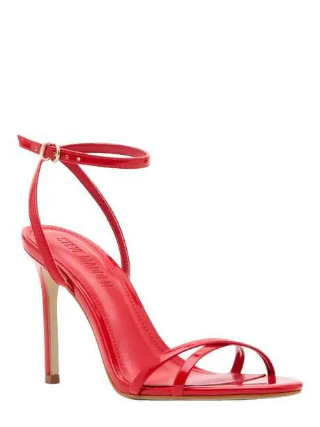 Steve Madden Ankle Strap Stiletto Sandals - Red Patent