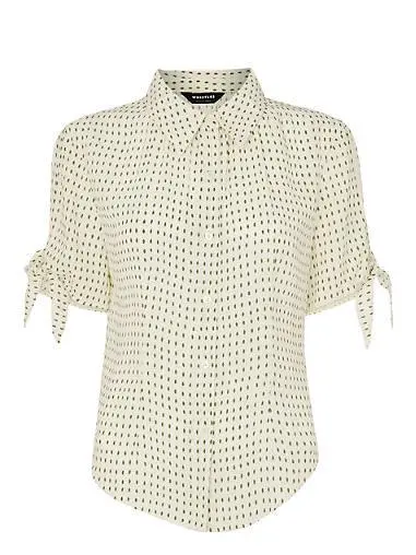 Whistles Spotted Tie-cuff Woven Shirt - Khaki/olive