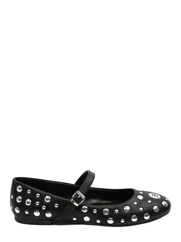 Karl Lagerfeld Studded Ballerina Shoes - Black