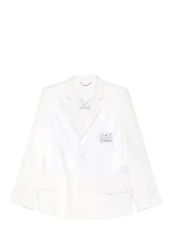 Victoria Beckham Logo-patch Blazer - White
