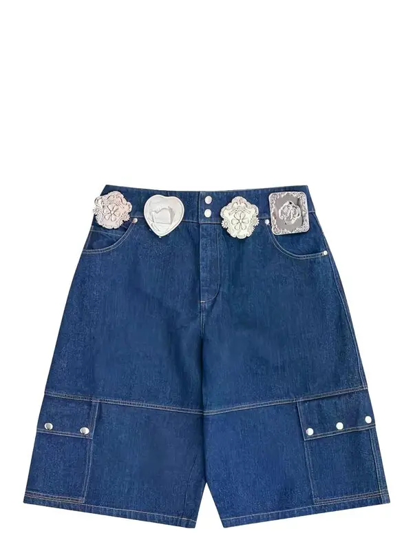 CHOPOVA LOWENA Low-rise Denim Shorts - Blue