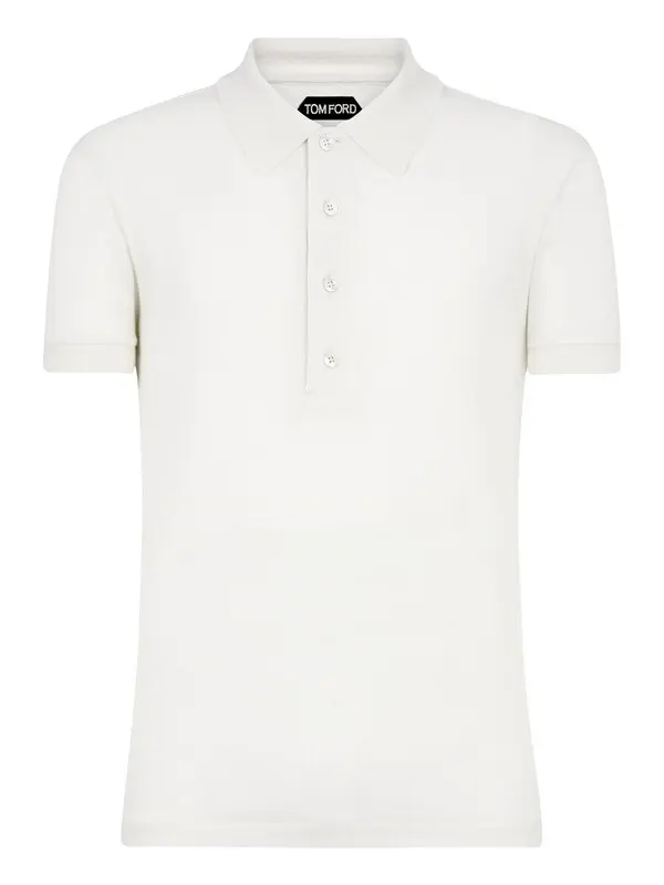 TOM FORD Cotton-silk-cashmere Polo Shirt - White