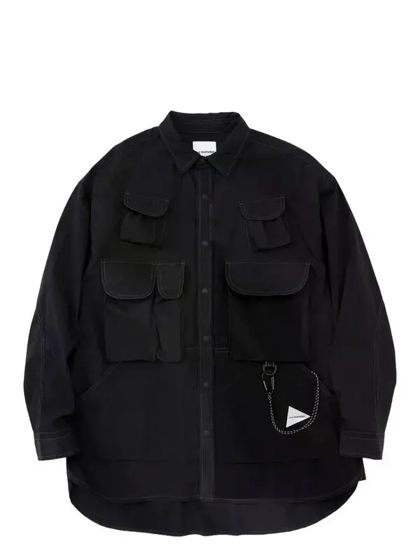 AND WANDER Cotton-blend Shirt - Black