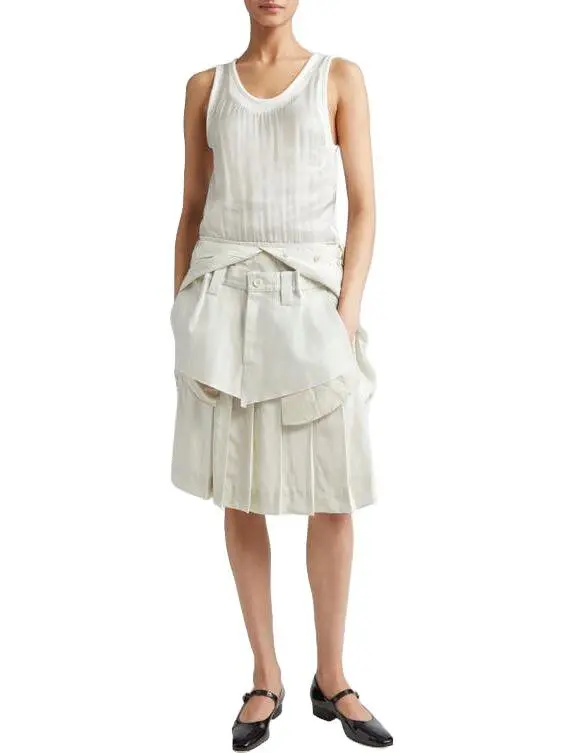 MAISON MARGIELA Deconstructed Mixed Media Midi Dress - Healing Aloe And Pearl