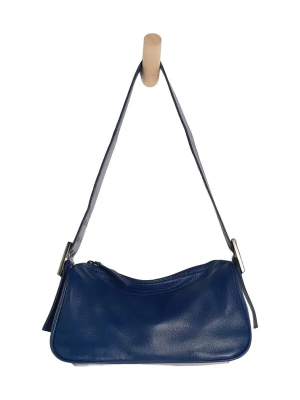 Free People Army Candy Leather Baguette Bag - Indigo