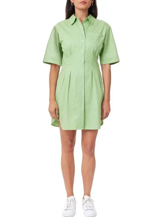 Scotch & Soda Stripe Structured Cotton Shirt Dress - Pistachio