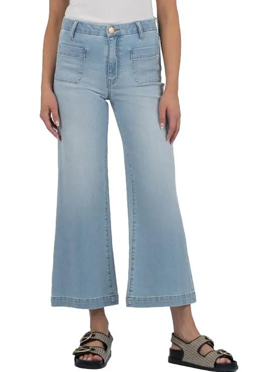 Kut From The Kloth Meg Patch Pocket High-waist Wide-leg Jeans - Fortitude