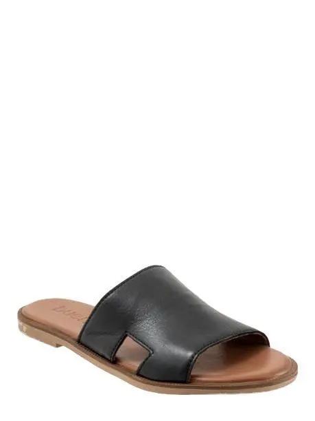 BUENO Hendrix Leather Slide Sandal - Black