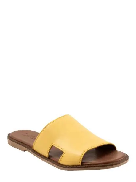 BUENO Hendrix Leather Slide Sandal - Yellow