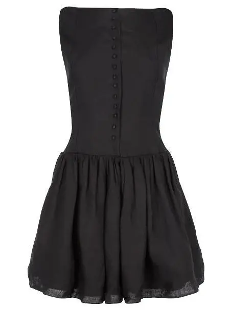 PRIME OF LIME Ana Maria Mini Dress - Black