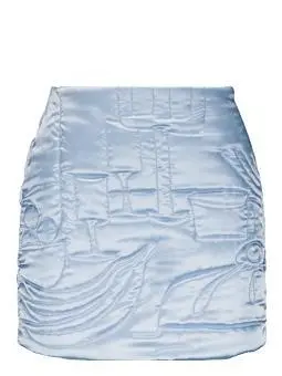 SAEMDI Padded Embroidered Mini Skirt - Baby Blue