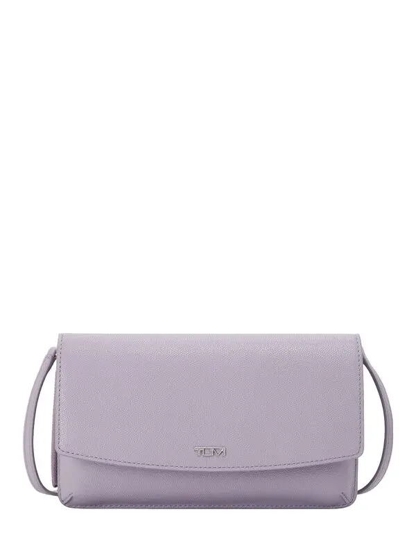 Tumi Leather Crossbody Wallet - Lavender