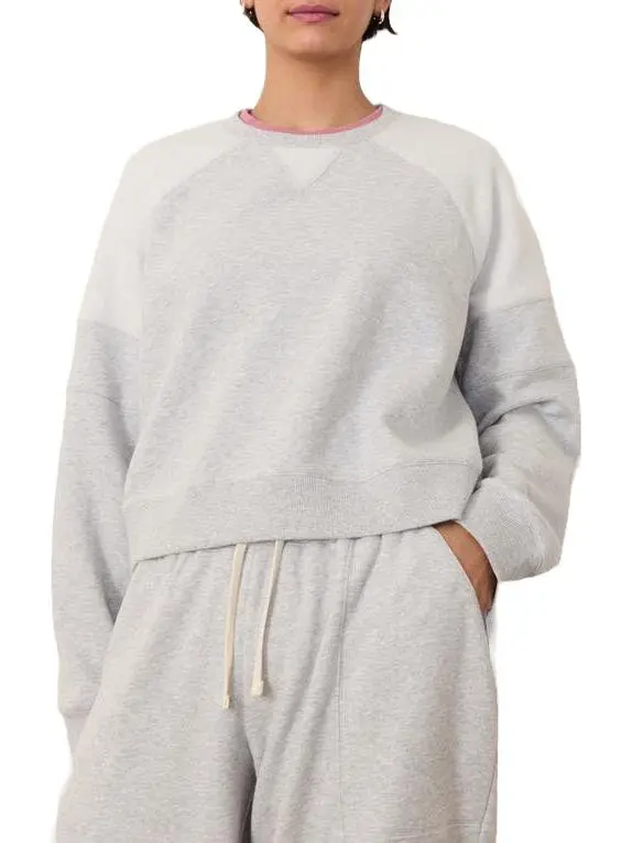 Marine Layer Cloud 9 Colorblock Crop Sweatshirt - Heather Grey