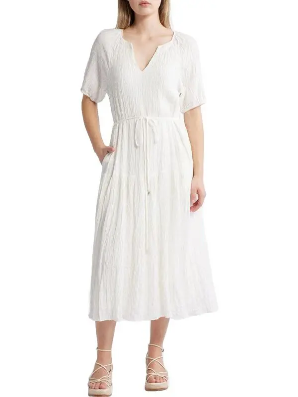 Julia Jordan Smocked Midi Dress - Ivory