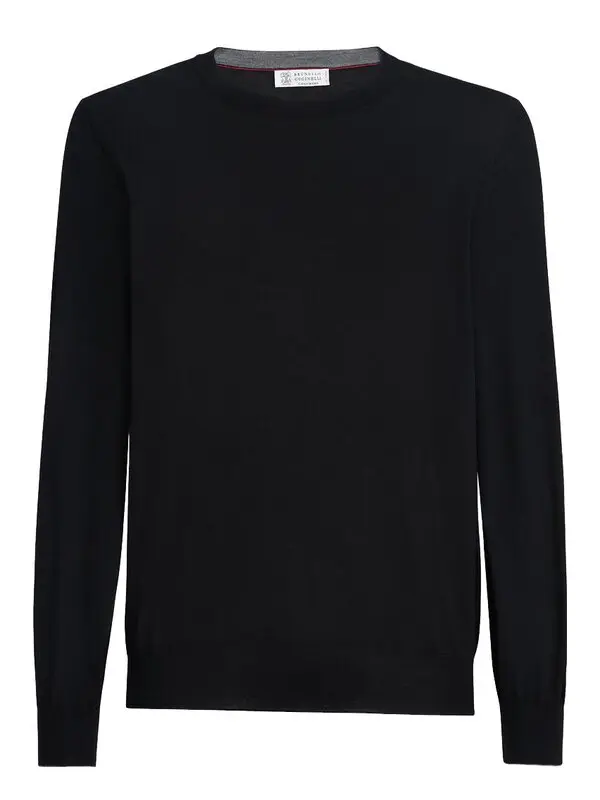 Brunello Cucinelli Lightweight Sweater With Patches - Black