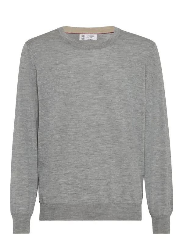 Brunello Cucinelli Lightweight Crew-neck Sweater - Light Grey