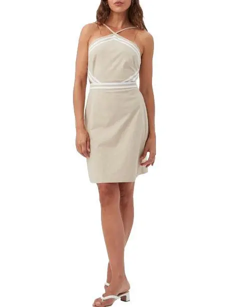 Trina Turk Grasse Linen Halter Dress - Biarritz Beige
