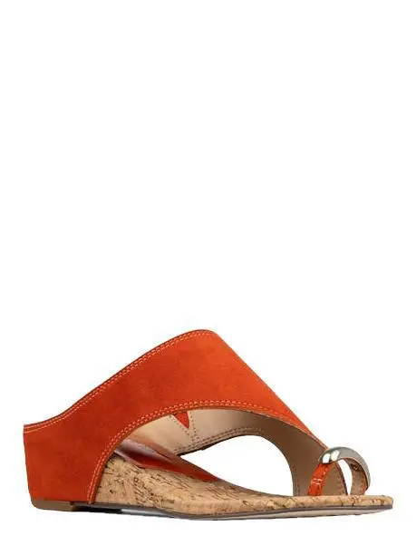 DONALD PLINER Vesna Toe Loop Wedge Sandal - Persimmon