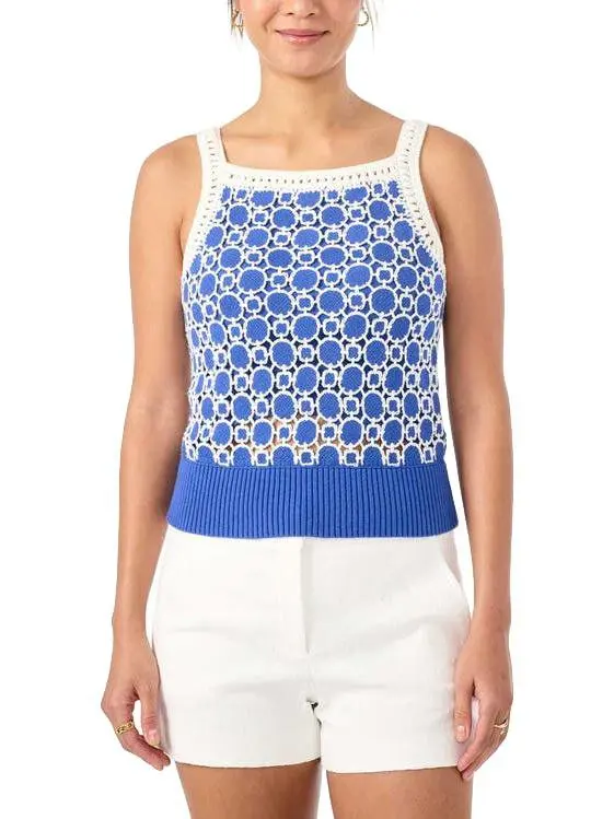 Trina Turk Suez Knit Cami - Cobalt Cove/whitewash
