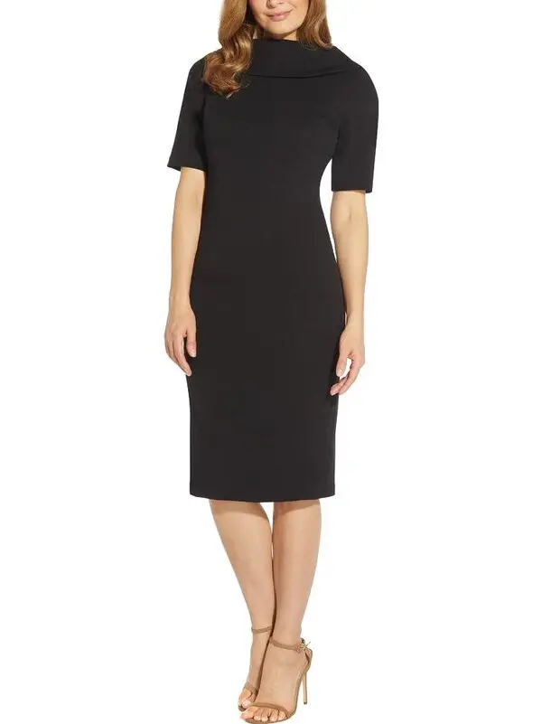 Adrianna Papell V-back Sheath Dress - Black