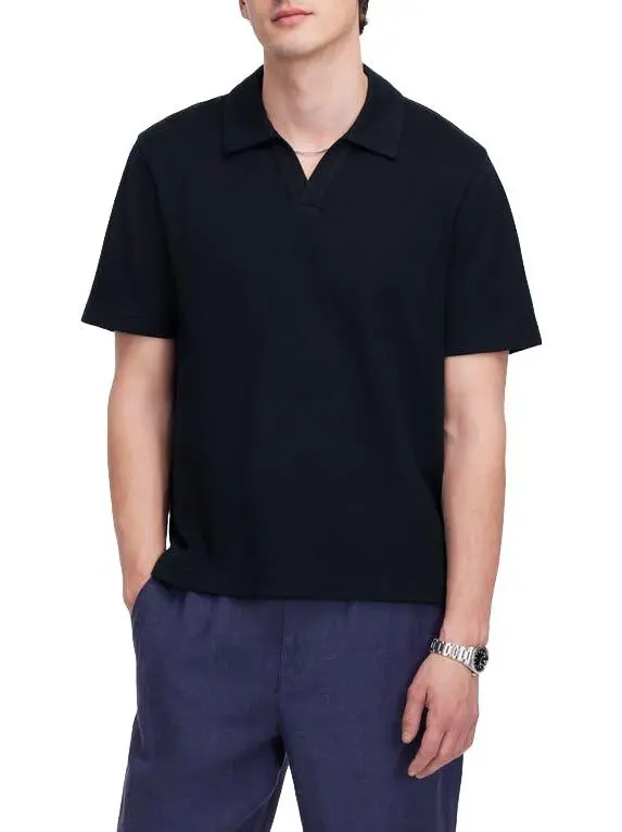 Madewell Johnny Collar Heavyweight Mesh Polo - Dark Navy