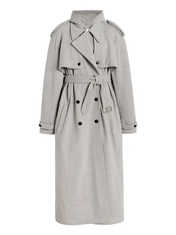Marie Adam-Leenaerdt Hooded Trench Coat - Grey