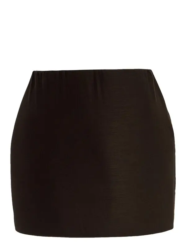 Marie Adam-Leenaerdt Base Crepe Mini Skirt - Brown