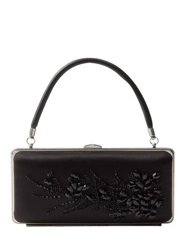 Prada Embellished Satin Minaudiere - Nero
