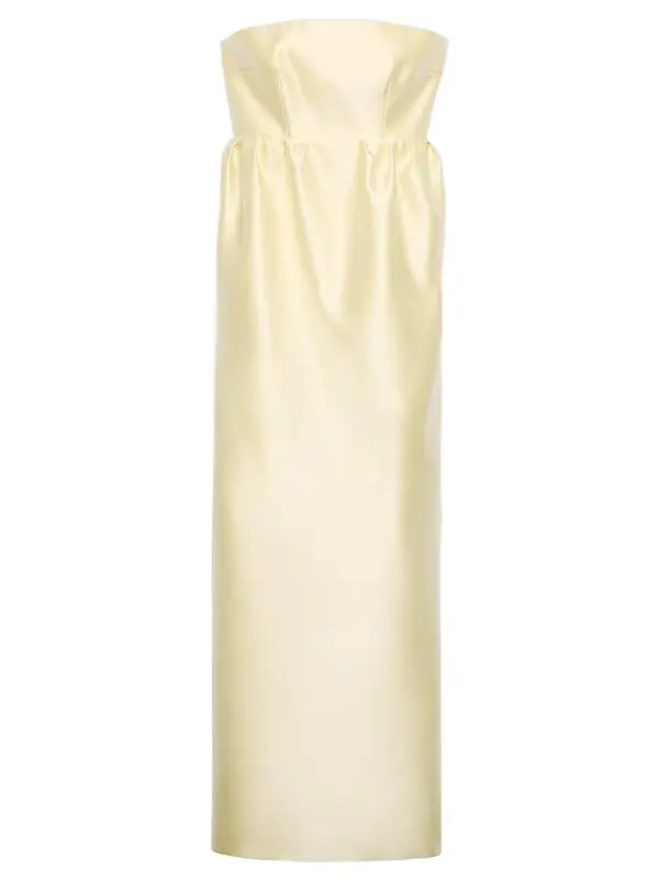Prada Long Double Satin Dress - Crema