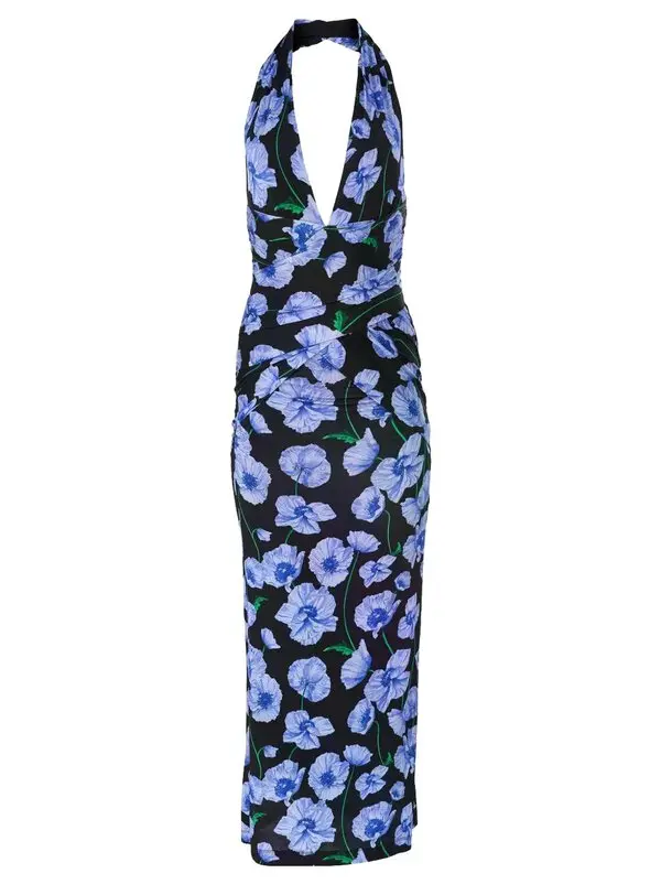 Carolina Herrera Floral-print Midi Dress - Black
