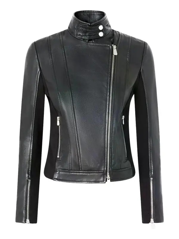 Pinko Leather Biker Jacket - Black