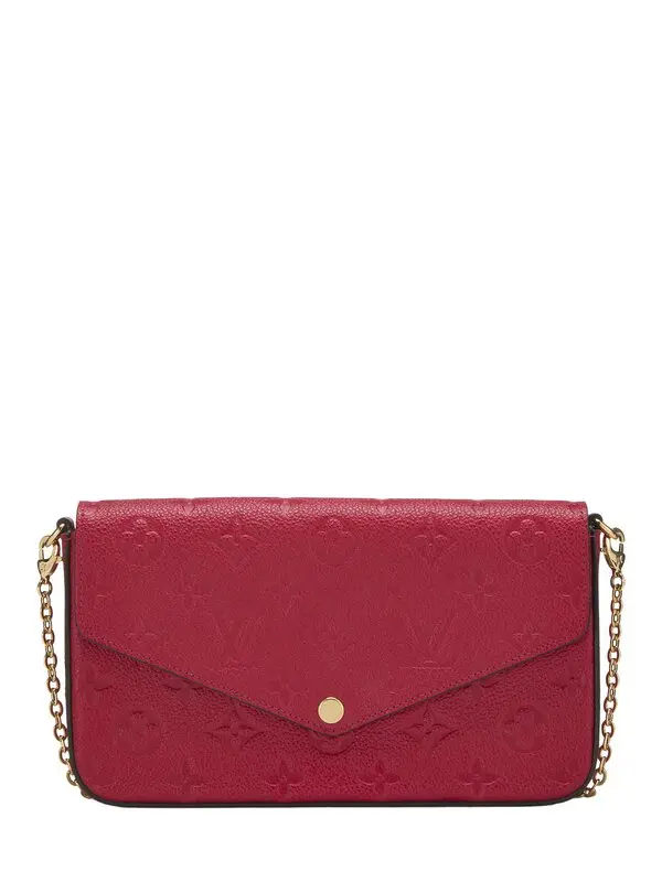 LOUIS VUITTON Monogram Empreinte Pochette Felicie Shoulder Bag - Red