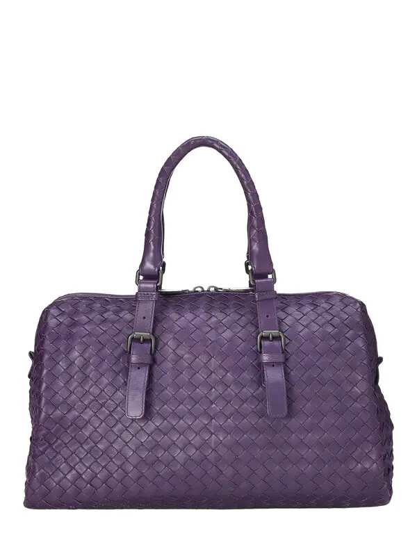 Bottega Veneta Intrecciato Leather Montaigne Handbag - Purple