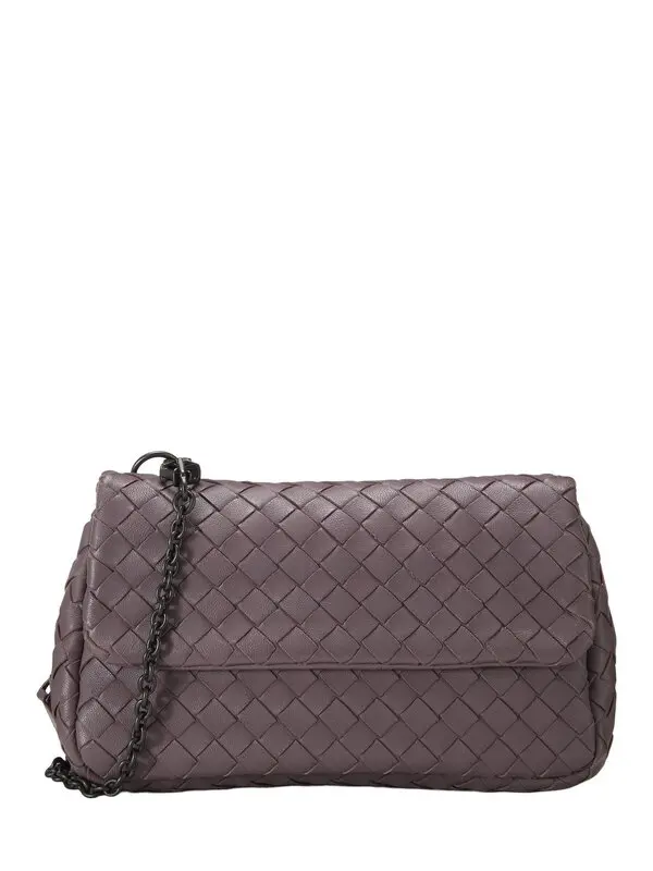 Bottega Veneta Intrecciato Leather Crossbody - Purple