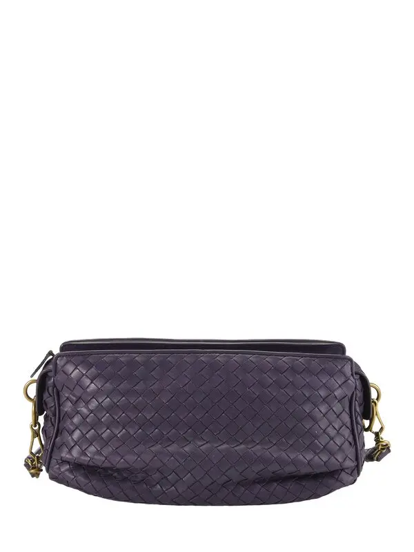 Bottega Veneta Intrecciato Leather Crossbody - Purple