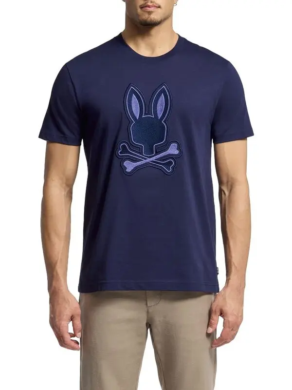 Psycho Bunny New Castle Embroidered T-shirt - Evening Blue