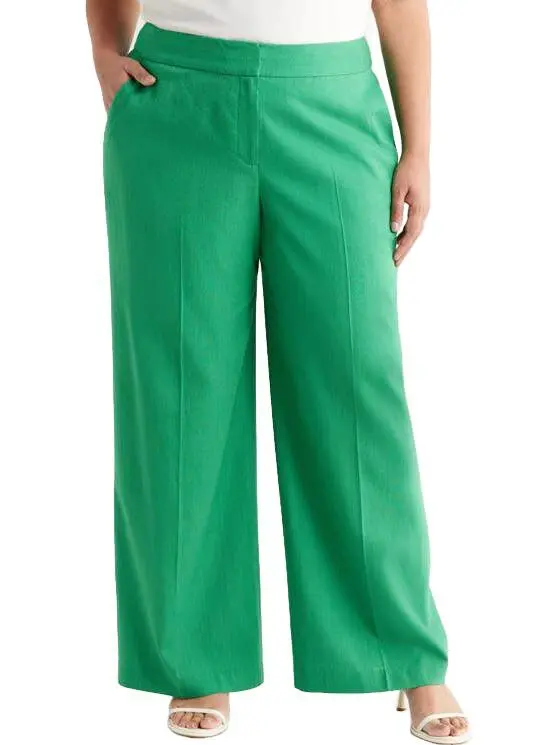 TAHARI ASL Wide Leg Trousers - Clover