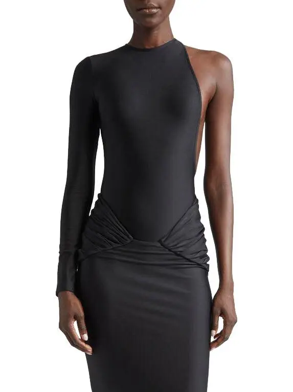 LAQUAN SMITH Long-sleeve One-piece Swimsuit - Black
