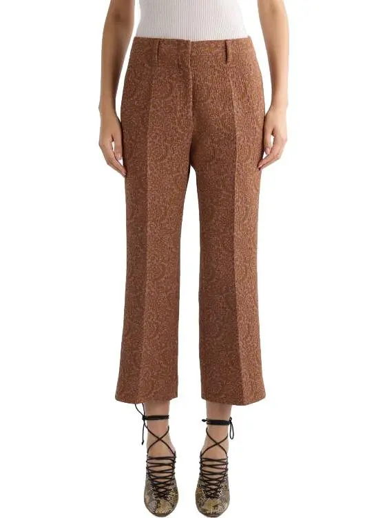 Dries Van Noten Paloma Floral Jacquard Crop Pants - Peach