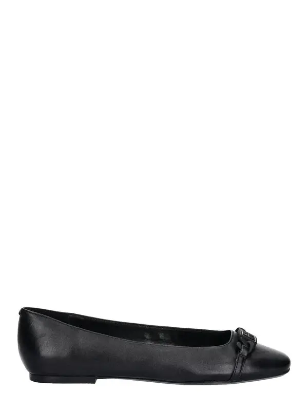 Dkny Logo-plaque Ballerina Shoes - Black